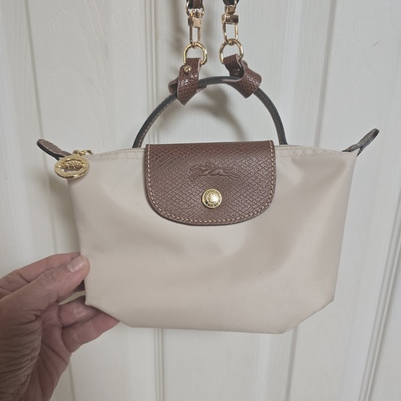 Longchamp | Bags | Longchamp Mini Tote Crossbody Le Pliage Bag Creamoff ...